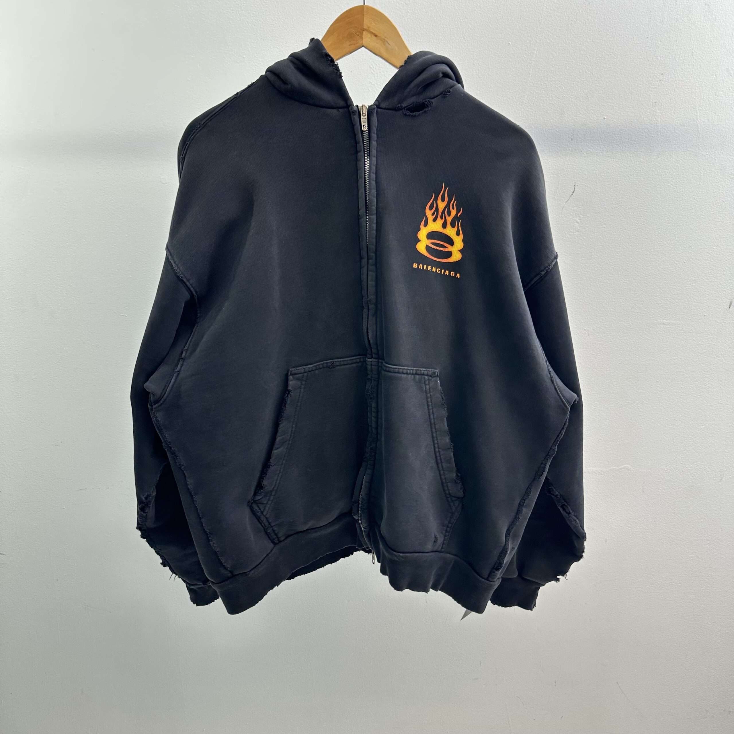 Balenciaga Unity Flame Zip Up Hoodie | Veblen