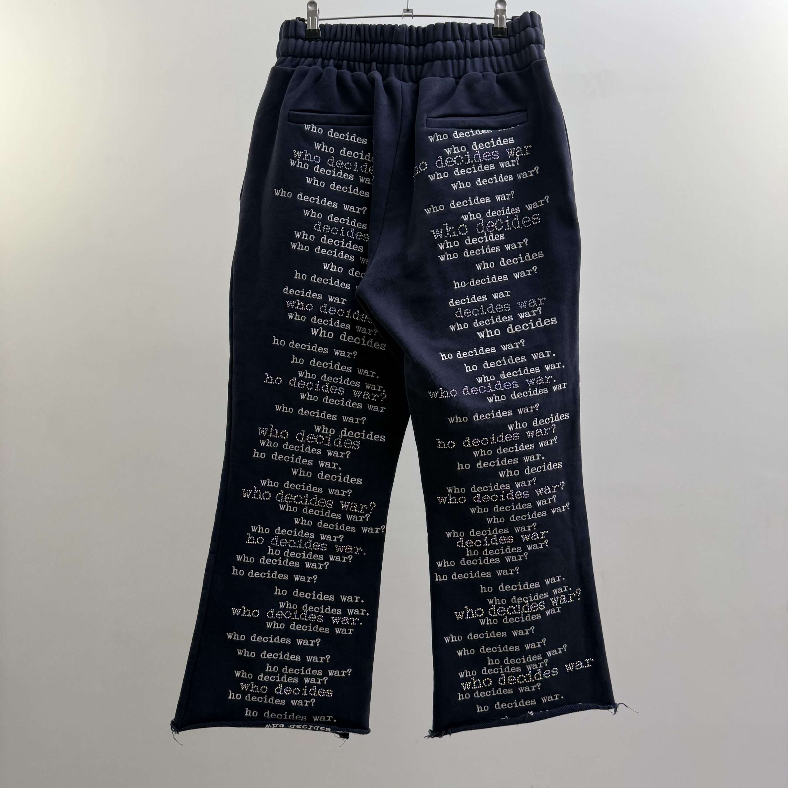 Who Decides War Rhinestone Scripture Pants | Veblen